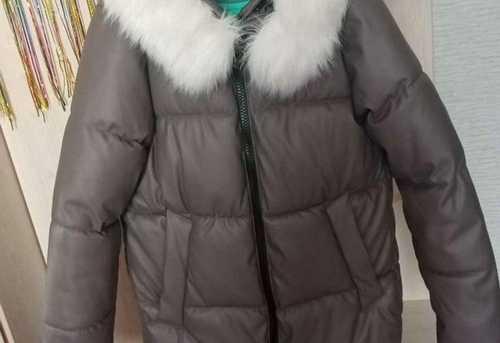 Куртка кожаная женская зимняя 42 44