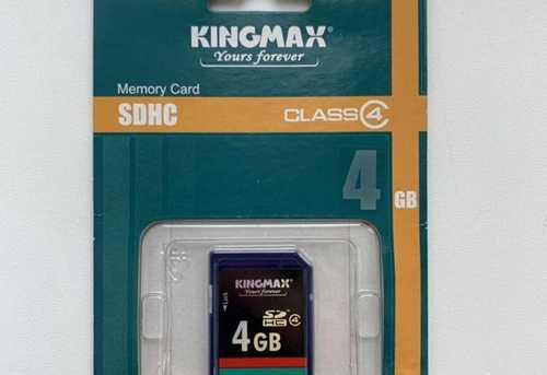 Карта памяти sdhc 4 GB Kingmax Class4