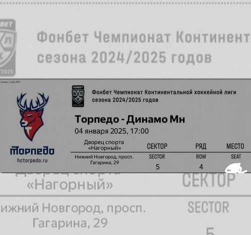 Билет на хоккей
