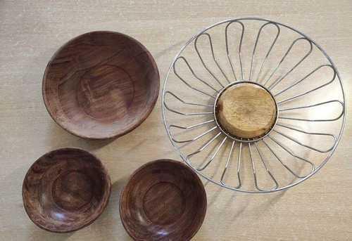 Фруктовница тарелки деревянные