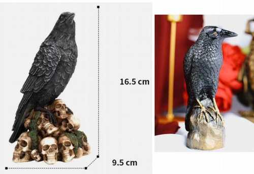 Статуэтка ворон, ворона гипсовая, садовая