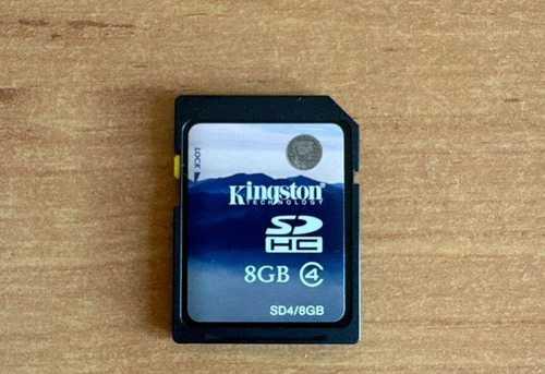 Карта памяти sdhc Kingston 8gb