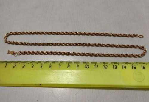 Цепь золотая"верёвка", браслет,подвеска5000 гр