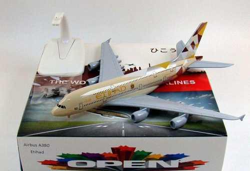 Модель самолета Airbus A380 Etihad Airways длина 1