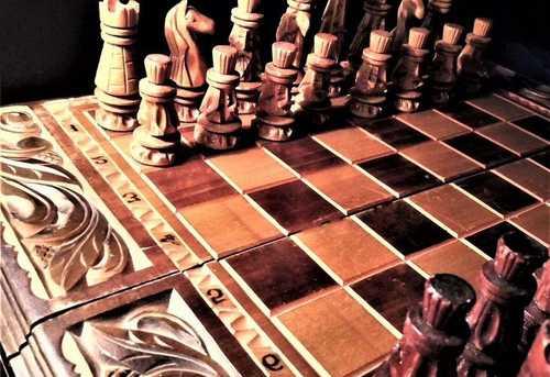 Шахматы нарды шашки ручной работы