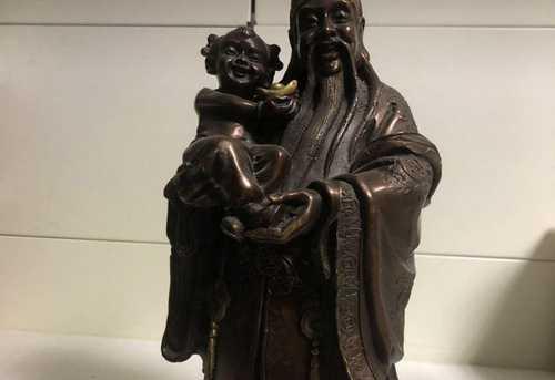 Статуэтка будды с ребенком 35 см Бронза