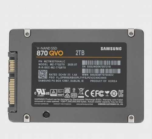 SSD накопитель Samsung 870 QVO 2TB SATA 2,5''