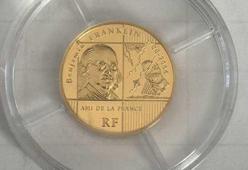 Золотая монета Франция Франклин
