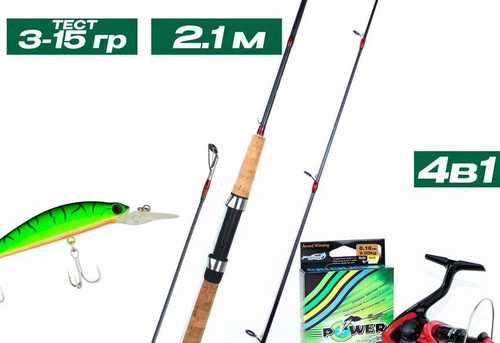 Спиннинг Shimano Catana 210 см 3-15 г. с катушкой