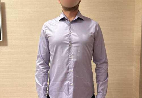 Рубашка мужская слимфит сиреневая 48-50