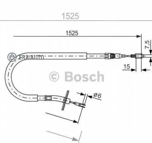 Bosch 1987477858 Трос ручного тормоза R