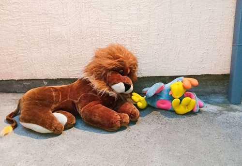 Мягкая игрушка лев и курочка