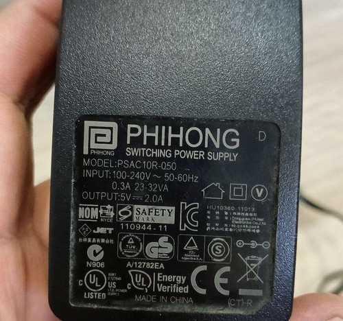 Блок питания 5v 2.0A. Phihong psac10R-050