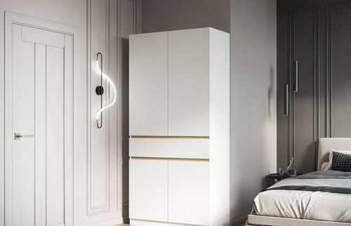 Шкаф белый новый двухдверный IKEA-стиль
