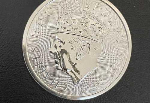 Монета коронация чарльза серебро