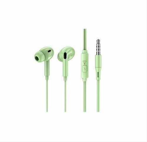 Наушники с микрофоном fumiko EP01 зеленые(новые)