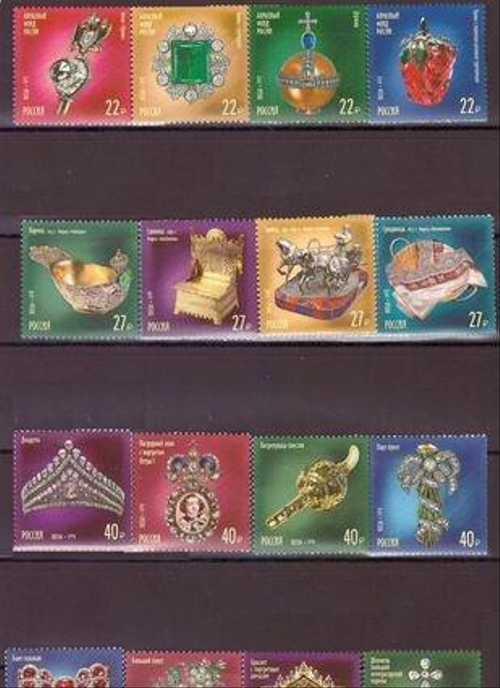 Серия марок почтовых Посуда Драг. Музей Искусство
