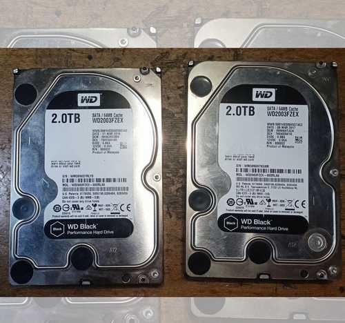Почти новые WD black 2 TB (повышенной надёжности)