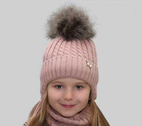 Комплект зимний (шапка, снуд) для девочки
