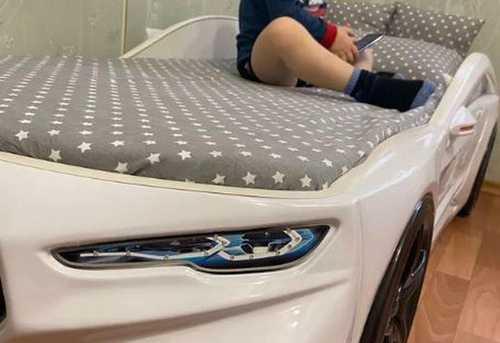 Детская кровать машина с матрасом от 3 лет Новая