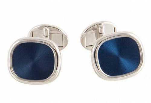 Golden Ellipse White Gold/Blue Cufflinks