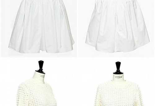 Белая поплин (100 хлопок) юбка carven размер 40
