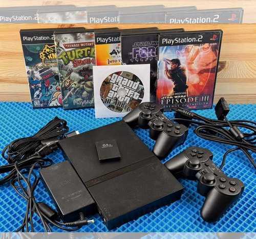 PS2 7000 FreeBoot 15 Игр 2 Джойстика