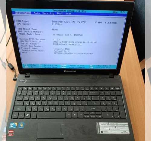 Ноутбук packard bell easynote tm 86 pew91