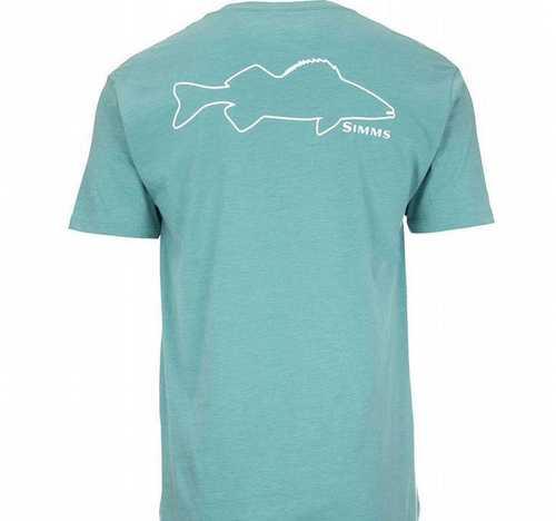 Футболка Simms Walleye Outline T-Shirt (Oil Blue)