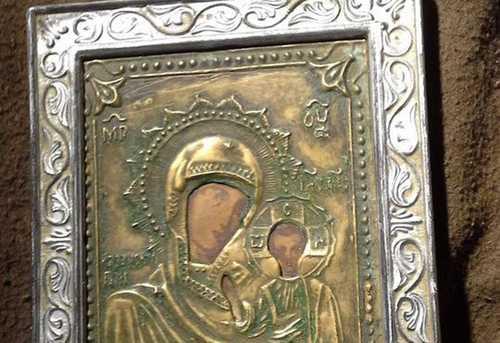 Икона Казанской Божьей Матери 120х100мм 19в