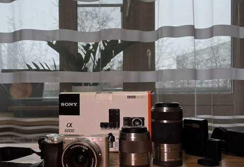 Камера Sony a6000 с 3мя объективами