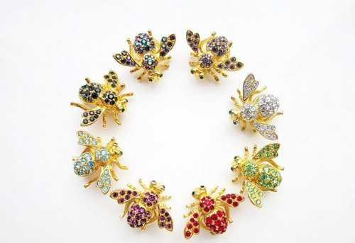 Винтажные цветные брошки-пчелки от Joan Rivers
