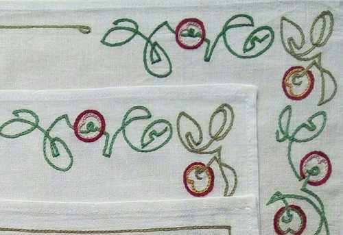 Салфетки с ручной вышивкой "Яблоки" 33х44