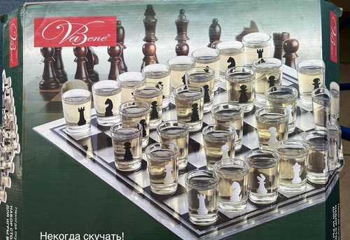 Игра, шахматы, подарочный набор, стопки