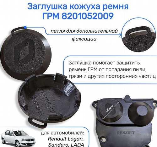 Заглушка 66мм кожуха ремня грм 8201052009 Renault