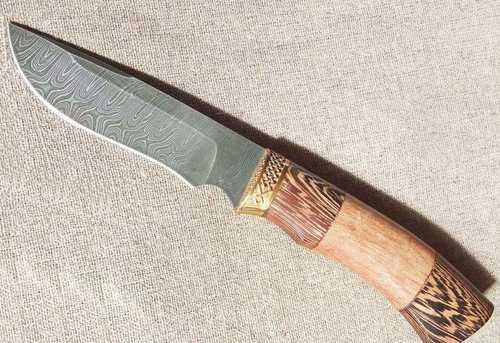 Нож охотничий туристический Эльбрус Тайга дамаск
