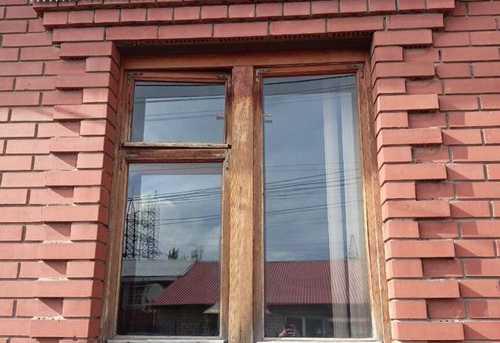 Деревянные окна со стеклом бу без рамы