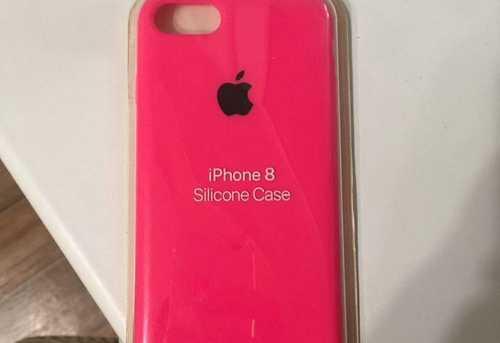 Чехол на iPhone 8 неон розовый силиконовый