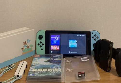 Nintendo Switch Animal Crossing edition + игры