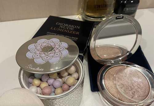 Пудра метеориты Guerlain, хайлайтер Dior