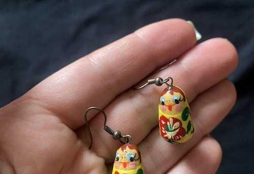 Серьги матрёшки