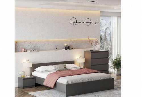 Двуспальная кровать “Денвер” 160x200 Графит