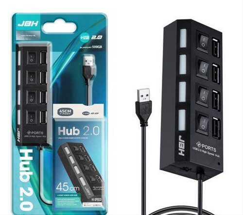 HUB USB на 4 USB 2.0 с выключателем.Авито.Доставк