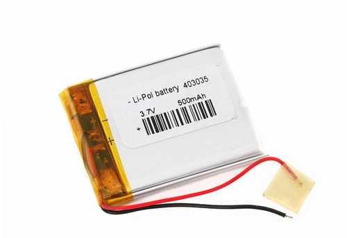 Аккумулятор 3.7v 500mAh 40x30x3.5 мм (2 pin)