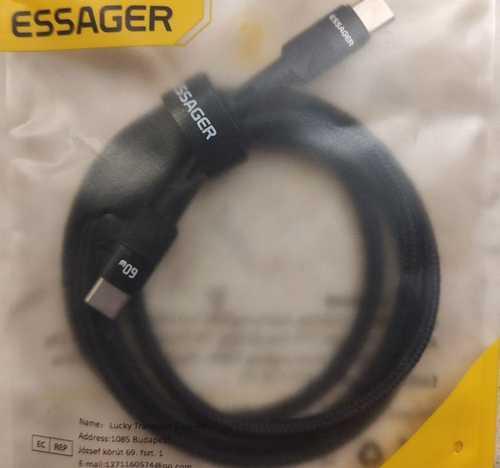 Провод usb type c - type c 60W 1 метр PD Essager