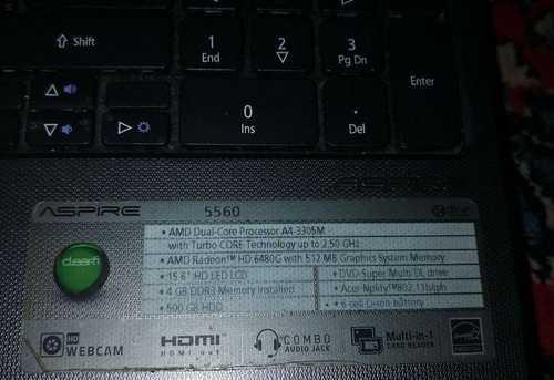 Ноутбук Acer aspire 5560