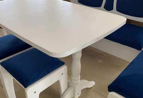Стол обеденный прямоугольный на 2-х ногах белый
