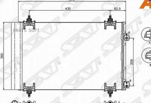 Радиатор кондиционера Пежо 308 07-12