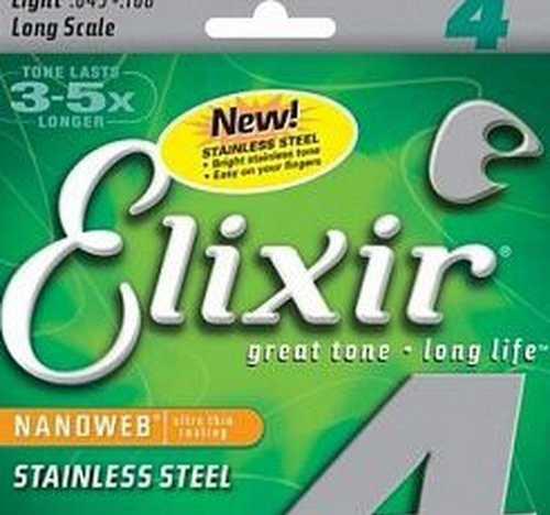 Струны для Бас гитары 45-100 Elixir 14652 Stainles