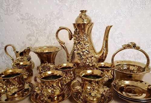 Сервиз чайный кофейный золотая роза СССР